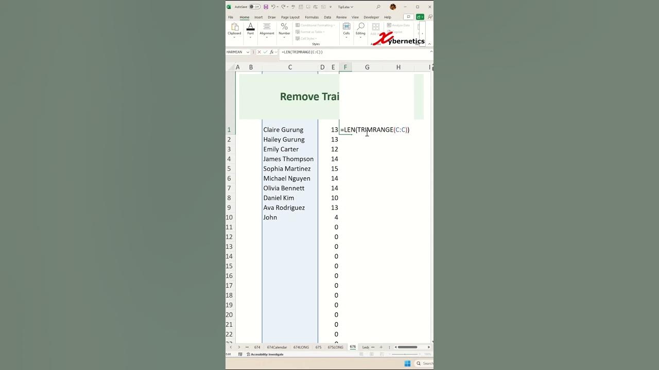 Remove Trailing Cells in Excel - Excel Tips and Tricks - YouTube