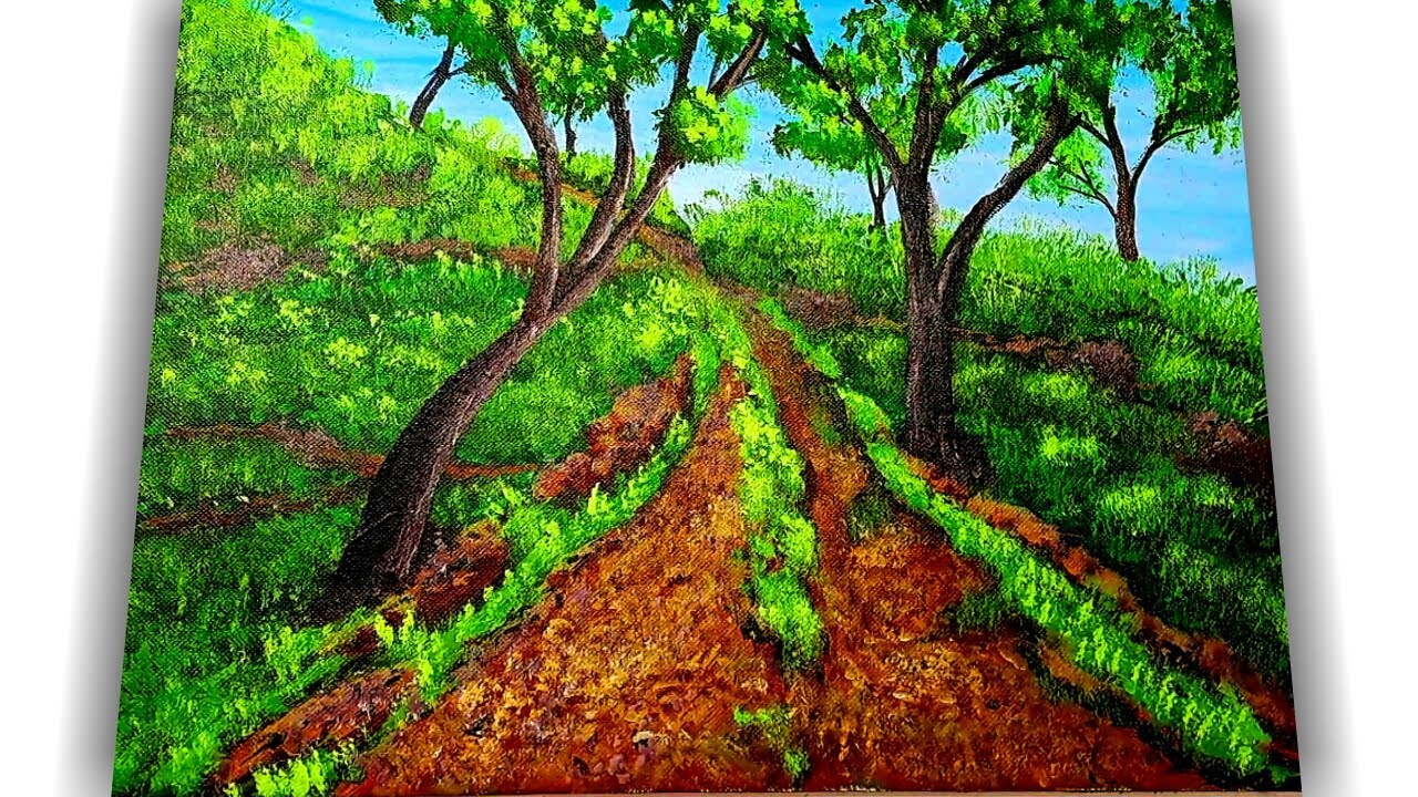 Forest Pathway Painting 🌹👍 | Acrylic Painting Tutorial | M - YouTube