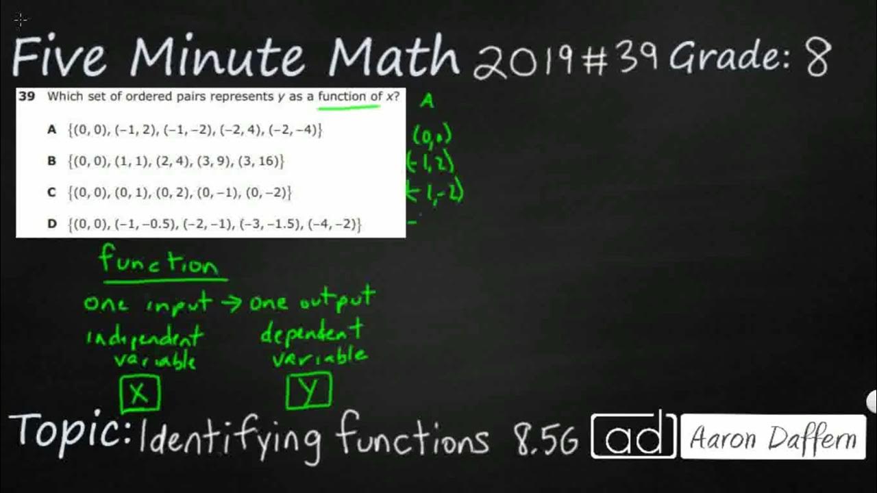 8th Grade STAAR Practice Identifying Functions (8.5G - #9) - YouTube