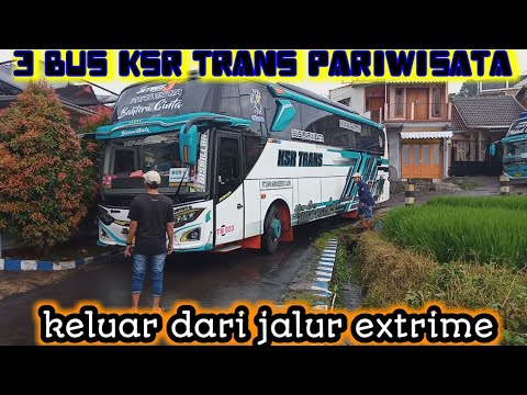 PROSES MENENGANGKAN 3 BUS KSR TRANS KELUAR DARI JALUR EXTRIME 😱😱 - YouTube