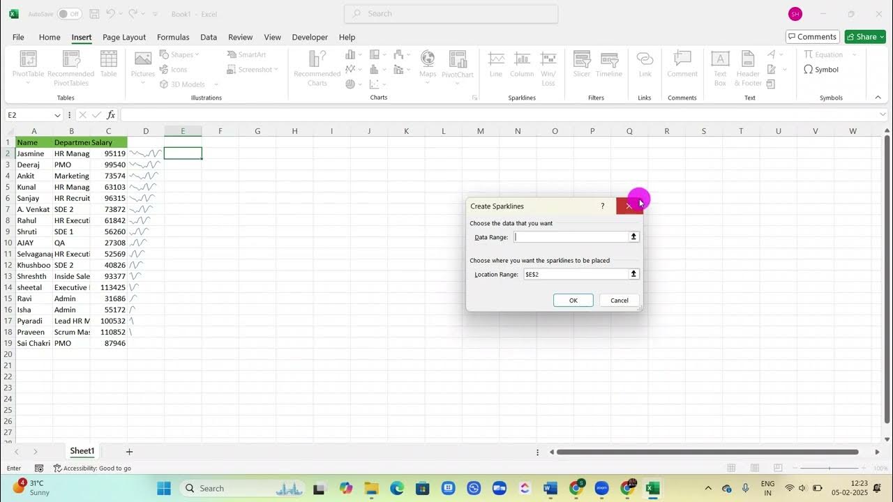 Excel Tutorial Day 20 - Master Sparklines & Data Bars in Excel | Quick Data Visualization Tips ...
