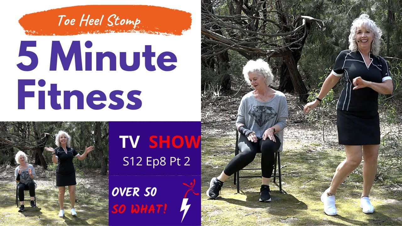 5 Minute Fitness - Toe, Heel Stomp, fun low impact with chair option ...
