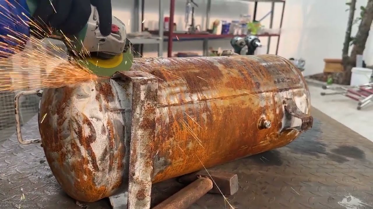 Multi-function BBQ Grill and Wood Stove Ideas from Reused Old Air ...