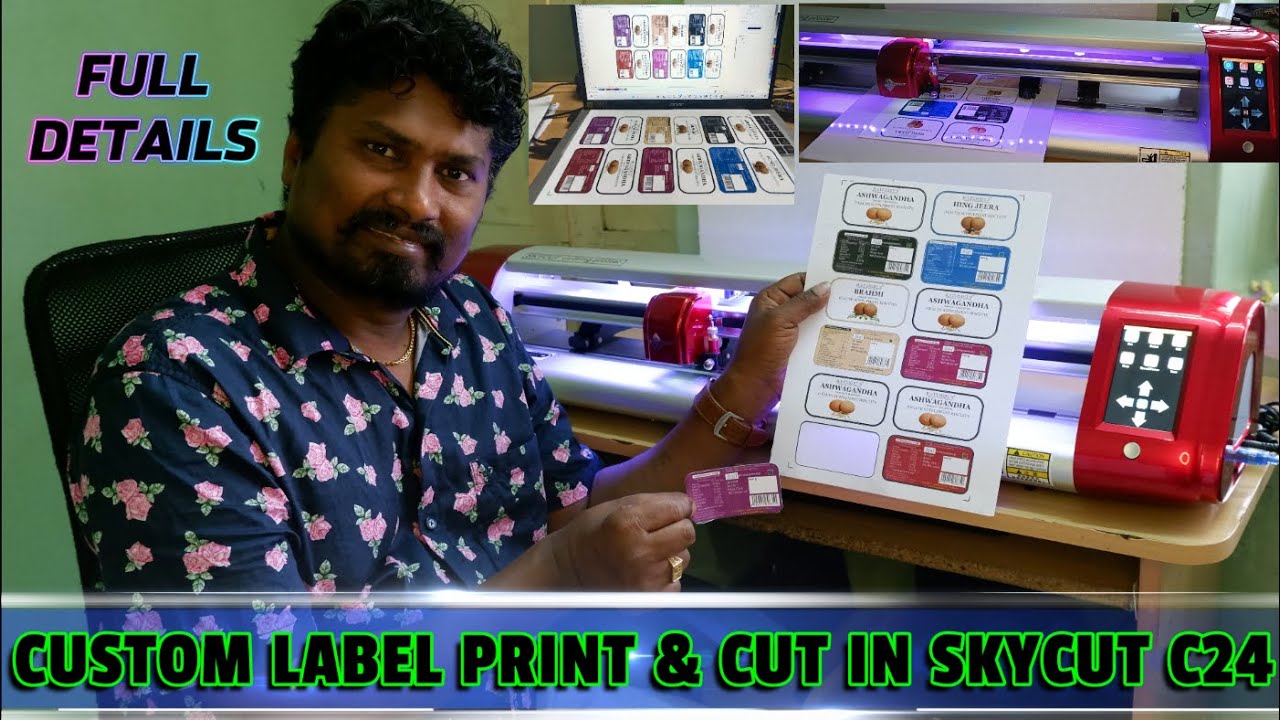 Digital Printing Custom Labels | Sticker Cutting with Skycut C24" - YouTube
