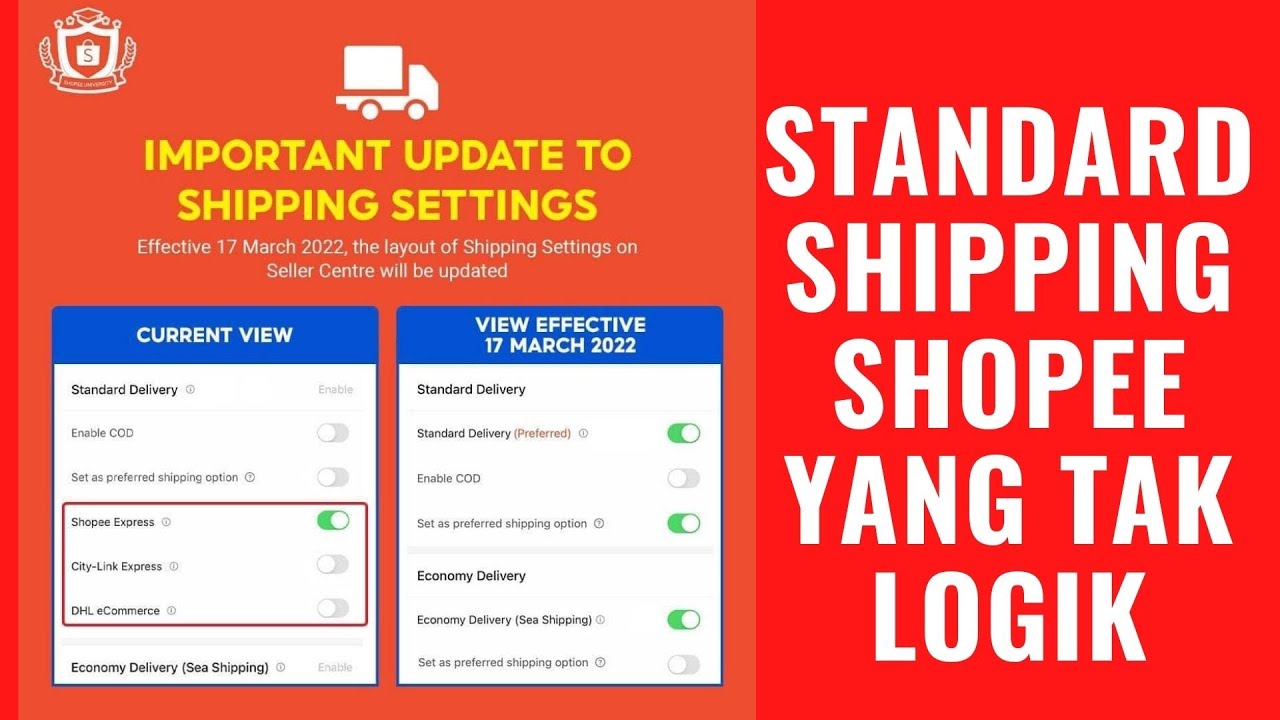 STANDARD SHIPPING SHOPEE YANG TERBARU AKAN MEMBUNUH SELLER SHOPEE - YouTube