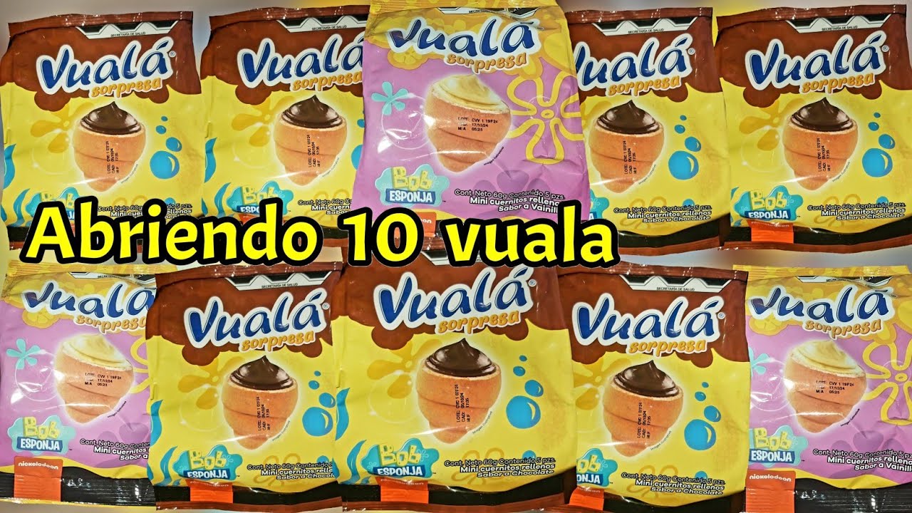 ABRIENDO 10 BOLSAS VUALA SORPRESA BOB ESPONJA/Salió De Todo/Figuras ...