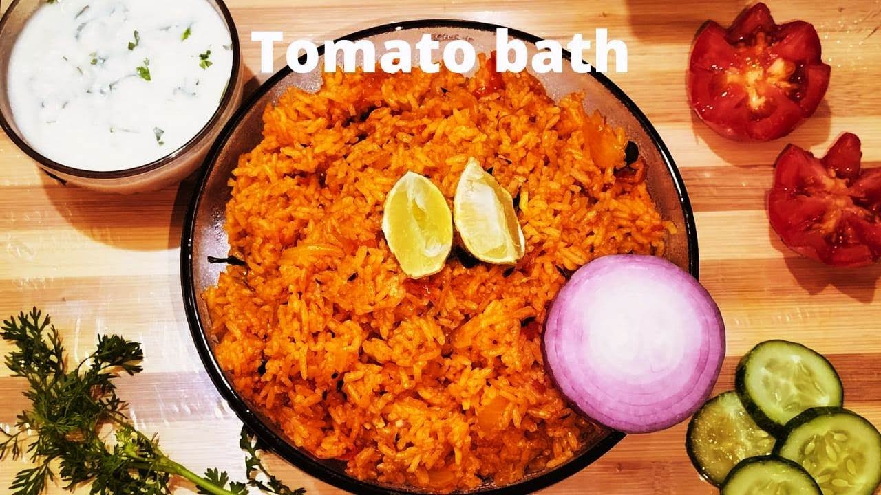 TOMATO BATH - ಟೊಮೇಟೊ ಬಾತ್ / RICE BATH RECIPE / HOTEL STYLE /PRESSURE ...