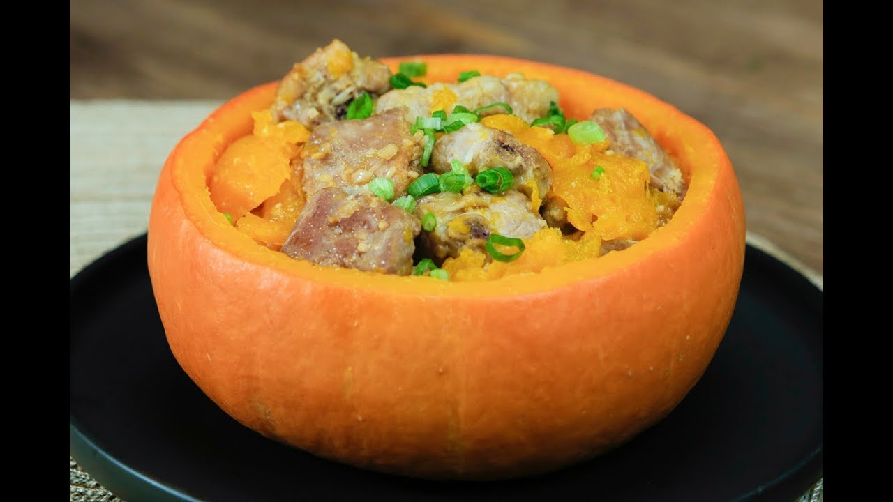 Braised Spare Ribs In Pumpkin Bowl - YouTube