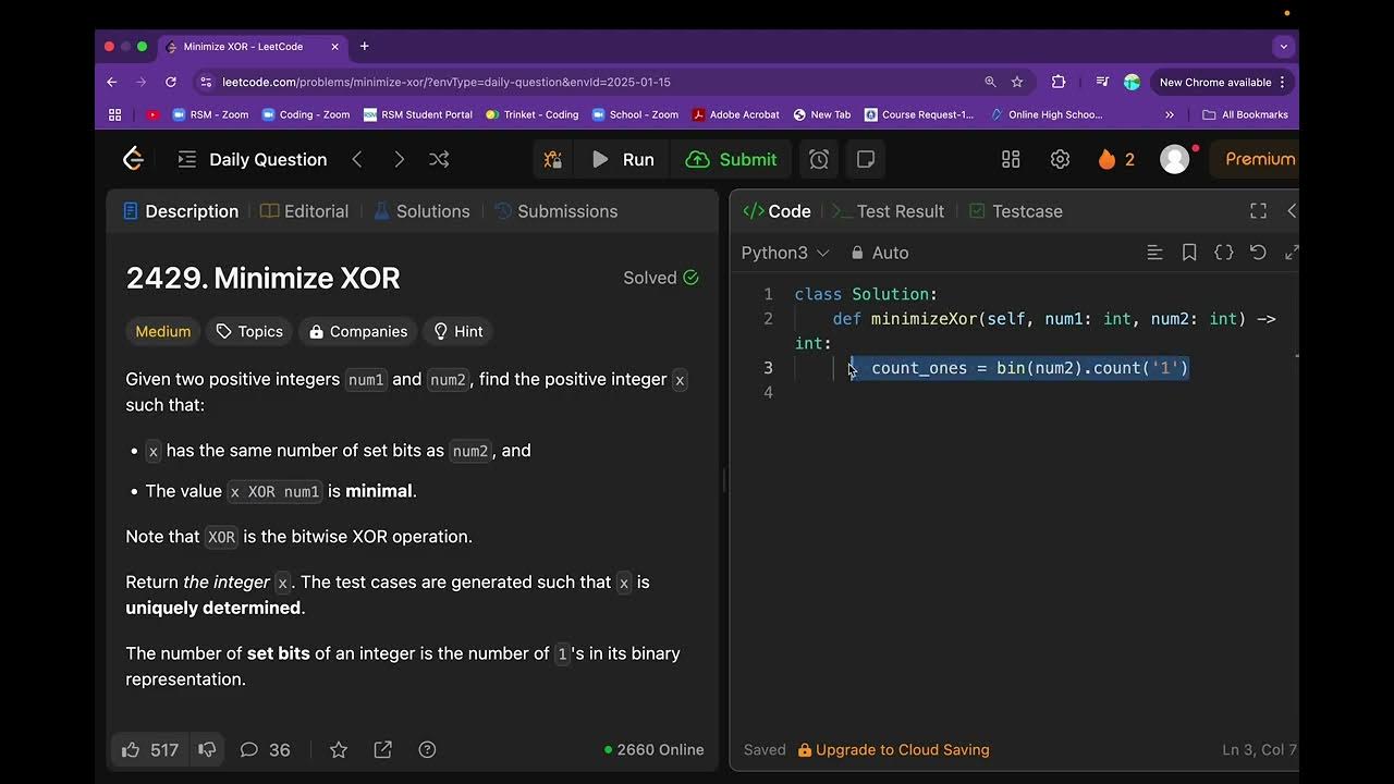 Minimize XOR - Leetcode 2429 - YouTube