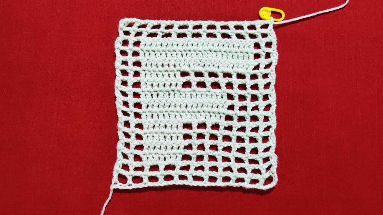 Filet Crochet Alphabet 'F' Tutorial - YouTube
