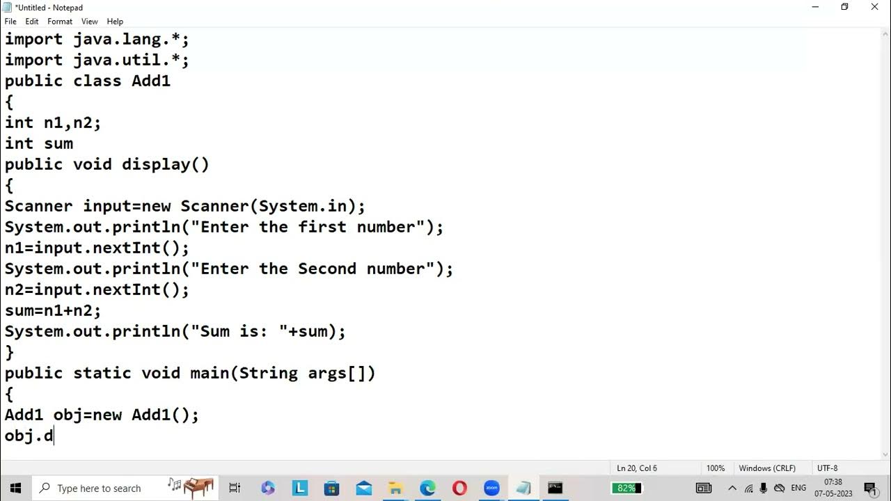Add Sub And Mul Program In Java Using User Input Youtube