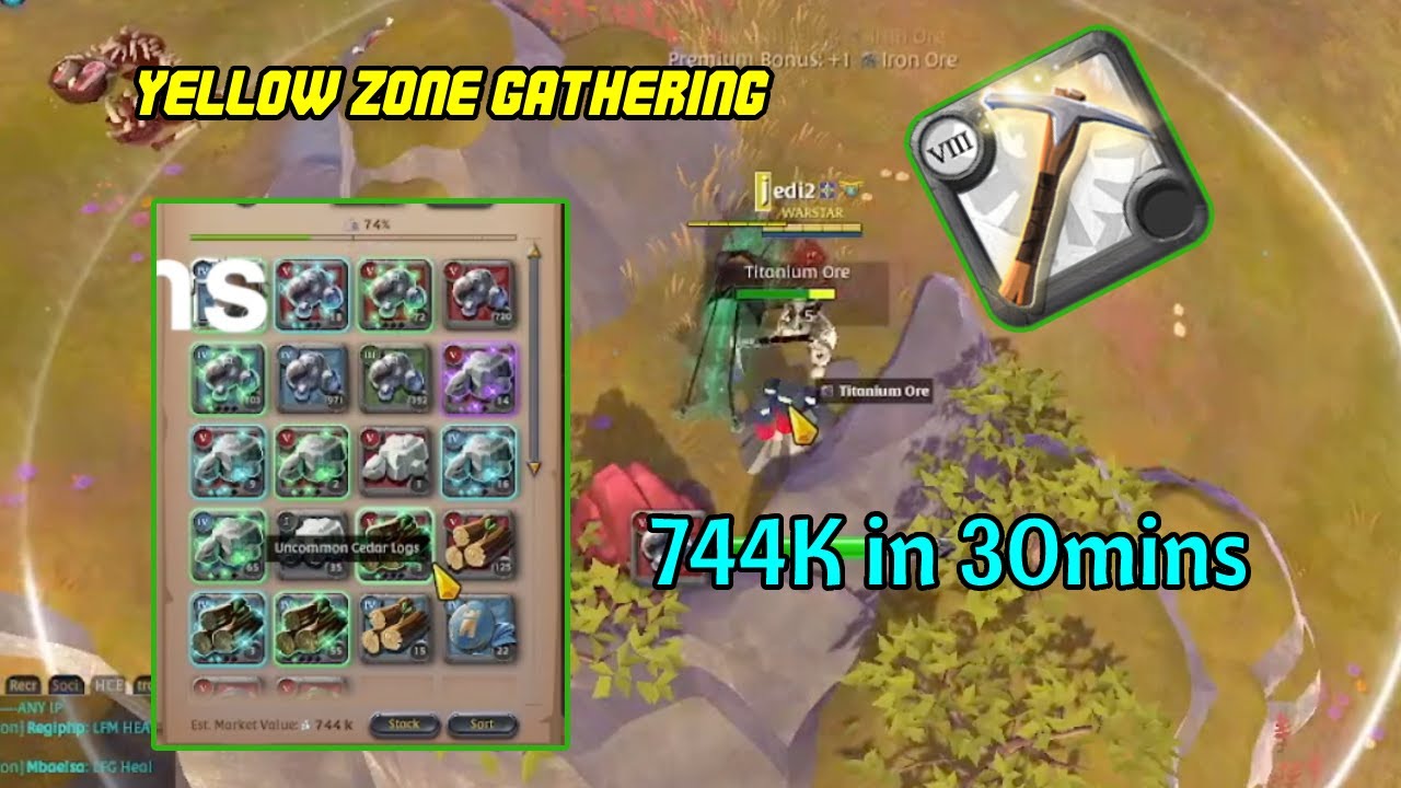 Gathering in Yellow Zone made me 744k in 30 mins | Albion online - YouTube