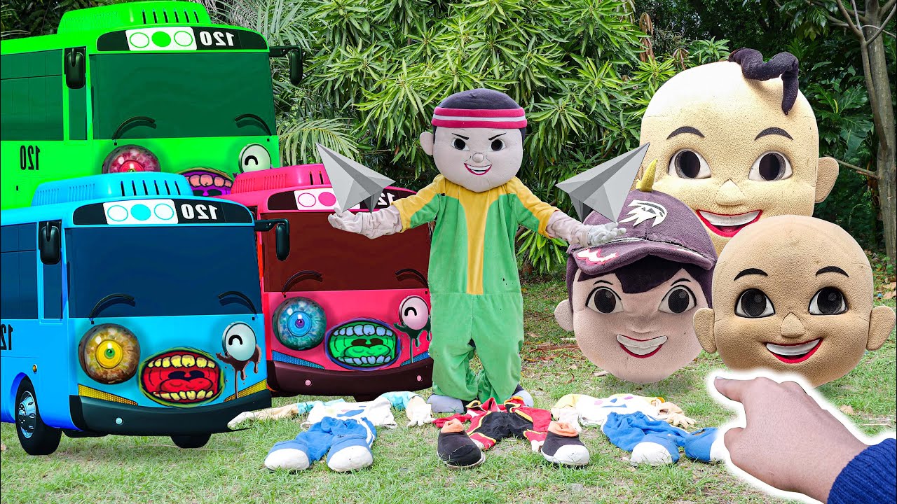 MENEMUKAN KOSTUM BADUT BOBOIBOY!! KEPALA BADUT DI CURI BUS TAYO - YouTube