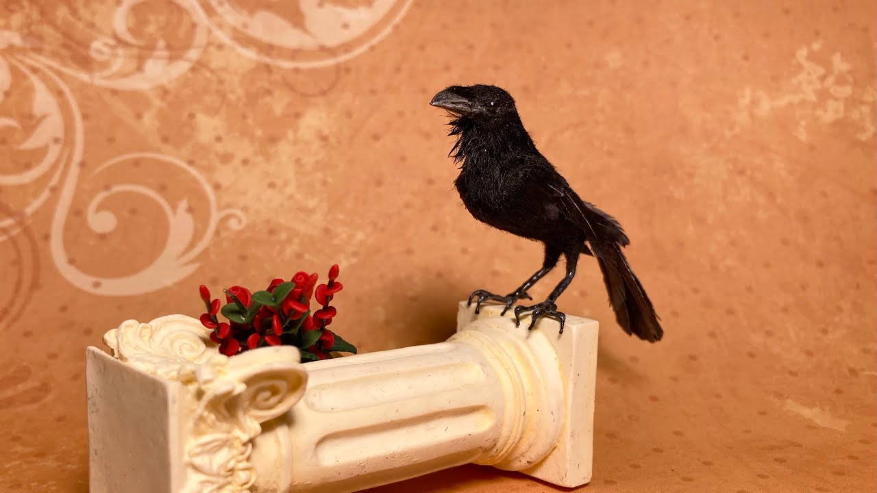 Dollhouse Miniature Raven bird sculpting / How I sculpt realistic ...