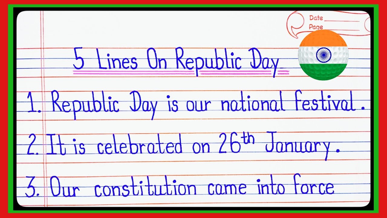 5 Lines Essay On Republic Day l 26 January Essay l Essay On Republic ...