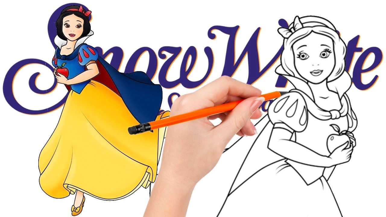 How to draw Snow White running away from the evil queen - YouTube