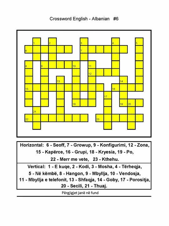 CrossWord English-Albanian #6 - YouTube