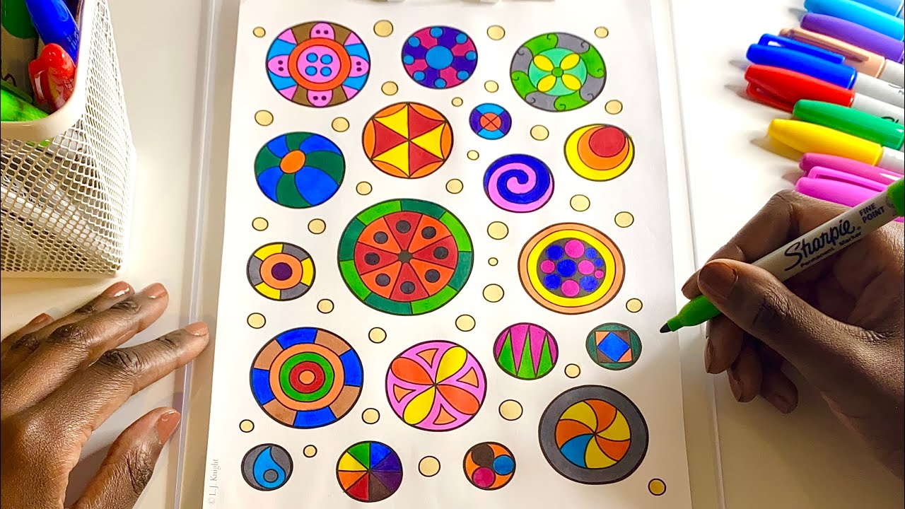 🍬 Fun & Satisfying ASMR. Coloring with Sharpie Markers 🍭 - YouTube