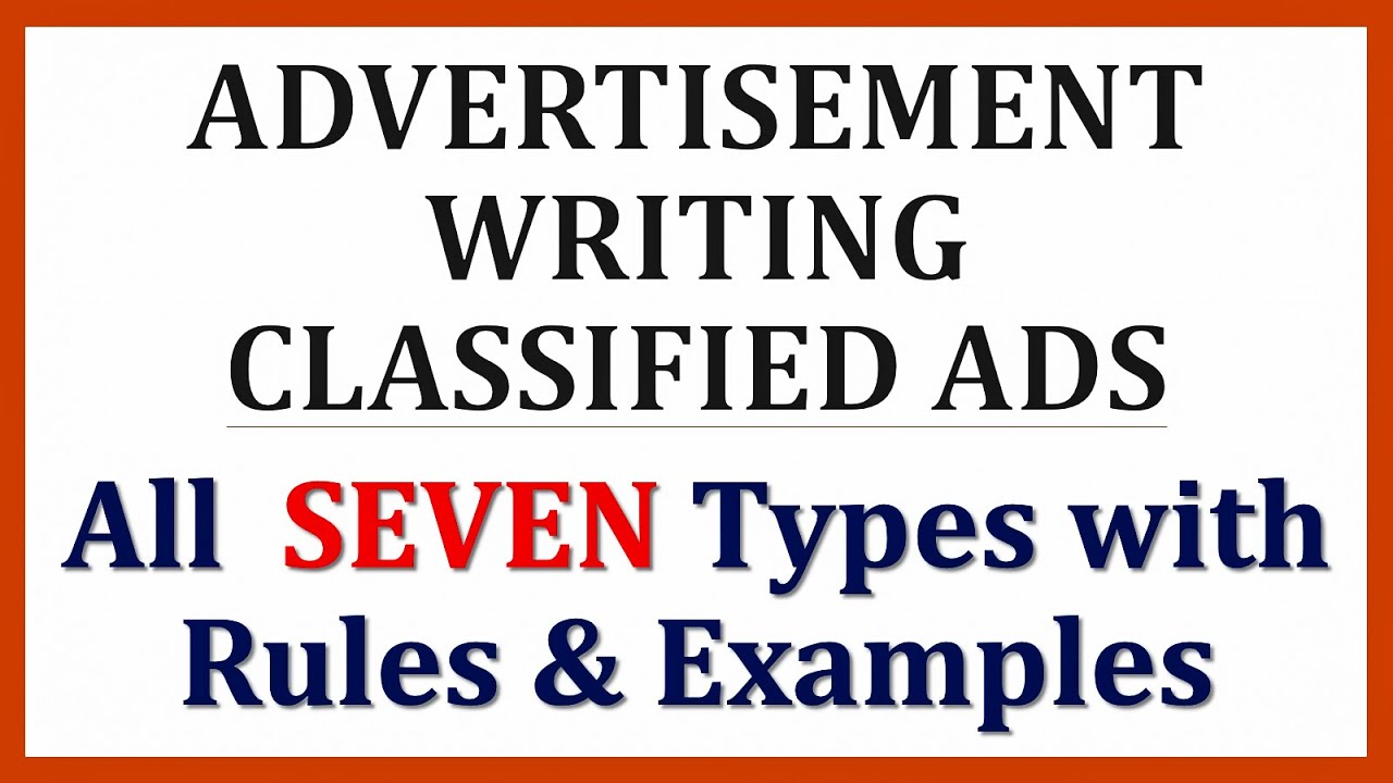 ADVERTISEMENT WRITING || All Types with Examples || How to write ...