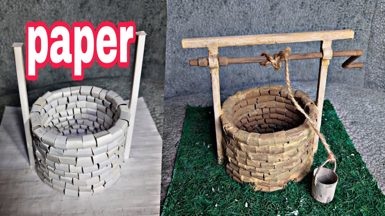 making a water well with paper only - YouTube