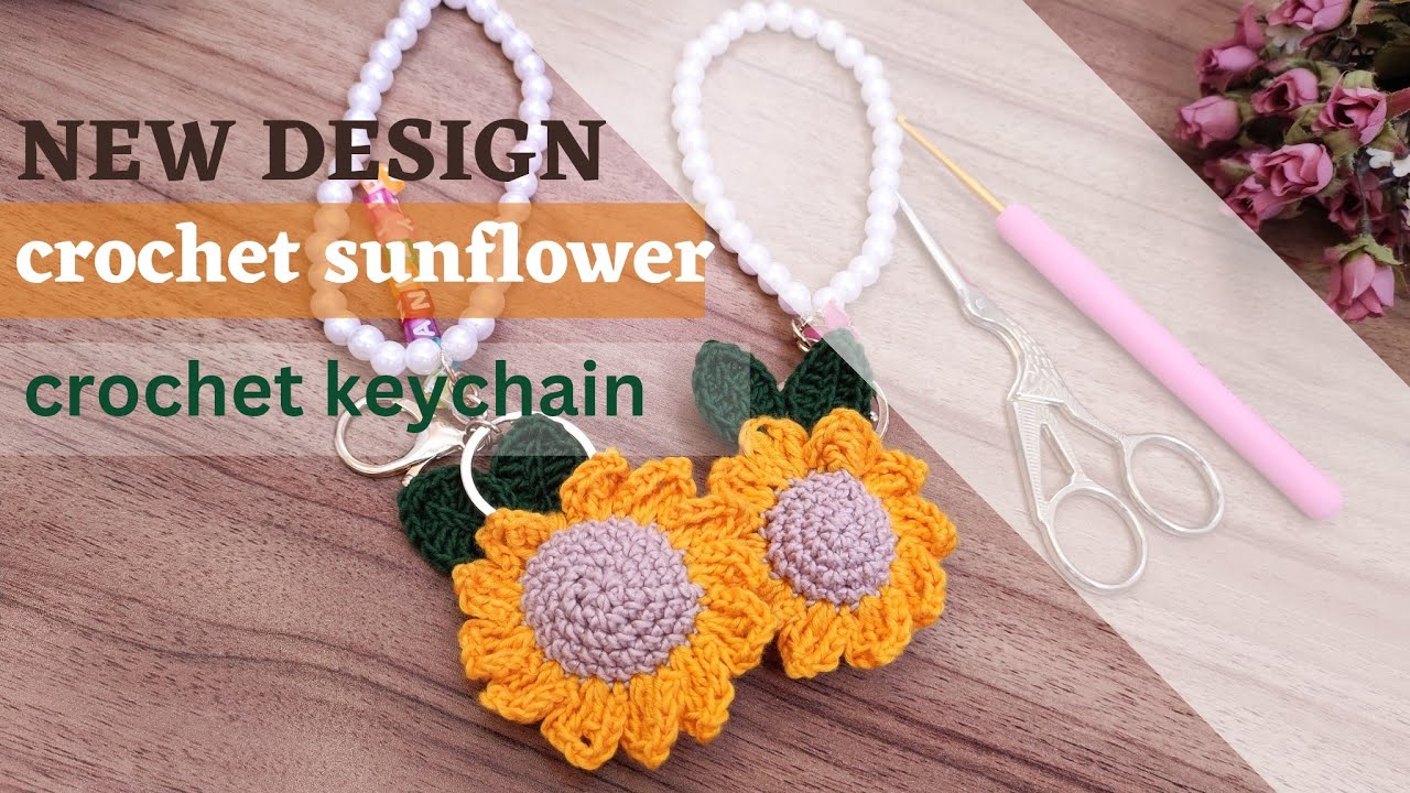 "Handmade Sunflower Crochet Keychain - A Perfect Gift for Nature Lovers ...