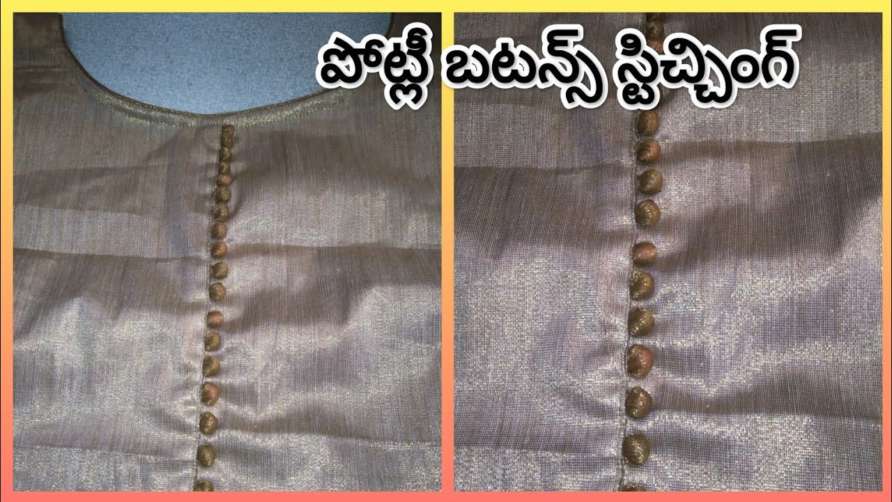 Blouse back side Potli button stitching easy method ll sewing tip ll ...