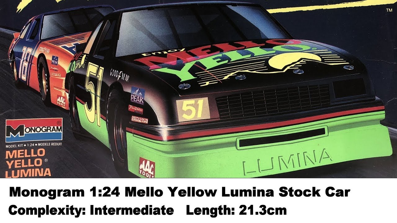 Monogram 1:24 NASCAR Mello Yellow Lumina Stock Car (Days of Thunder ...