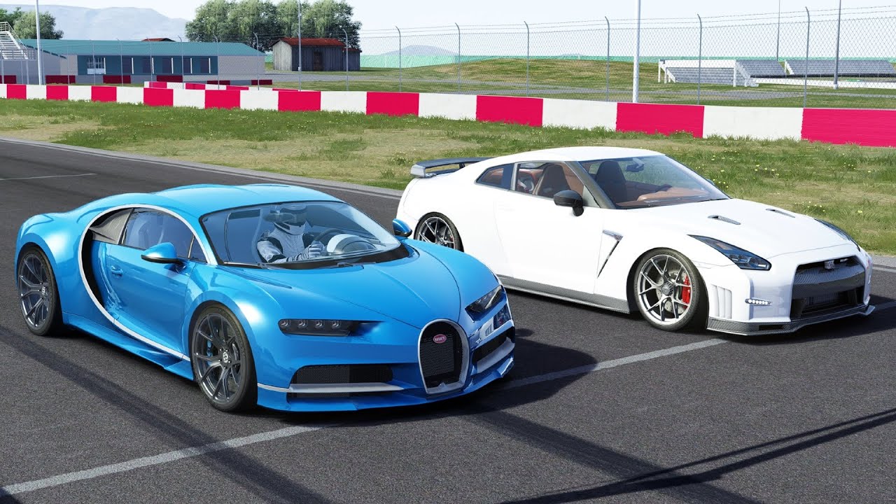 1500HP NISSAN GTR R35 VS 1600HP BUGATTI CHIRON DRAG RACE - YouTube