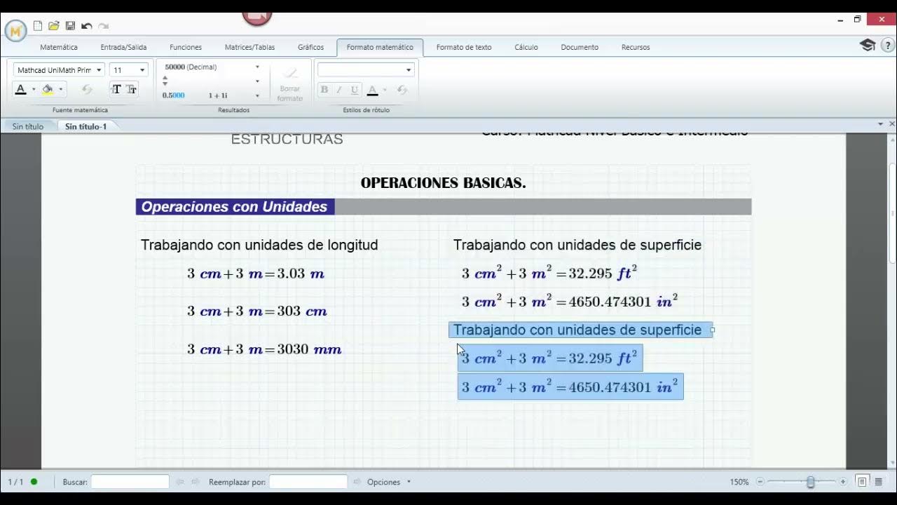 MATHCAD - OPERACIONES CON UNIDADES - SESION 03.01 - YouTube