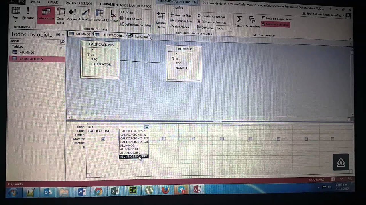 Access, join entre dos tablas - YouTube