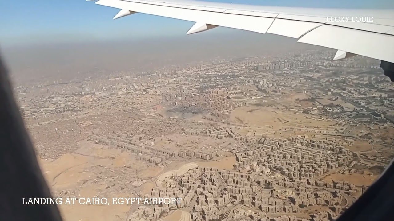 Landing at Cairo, Egypt Airport - YouTube