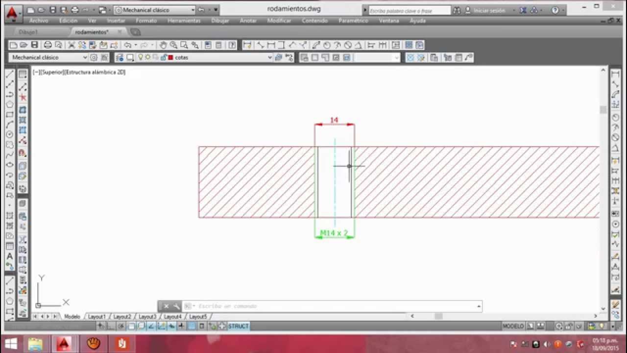 Como agregar tornillos en Autocad Mecanico - YouTube