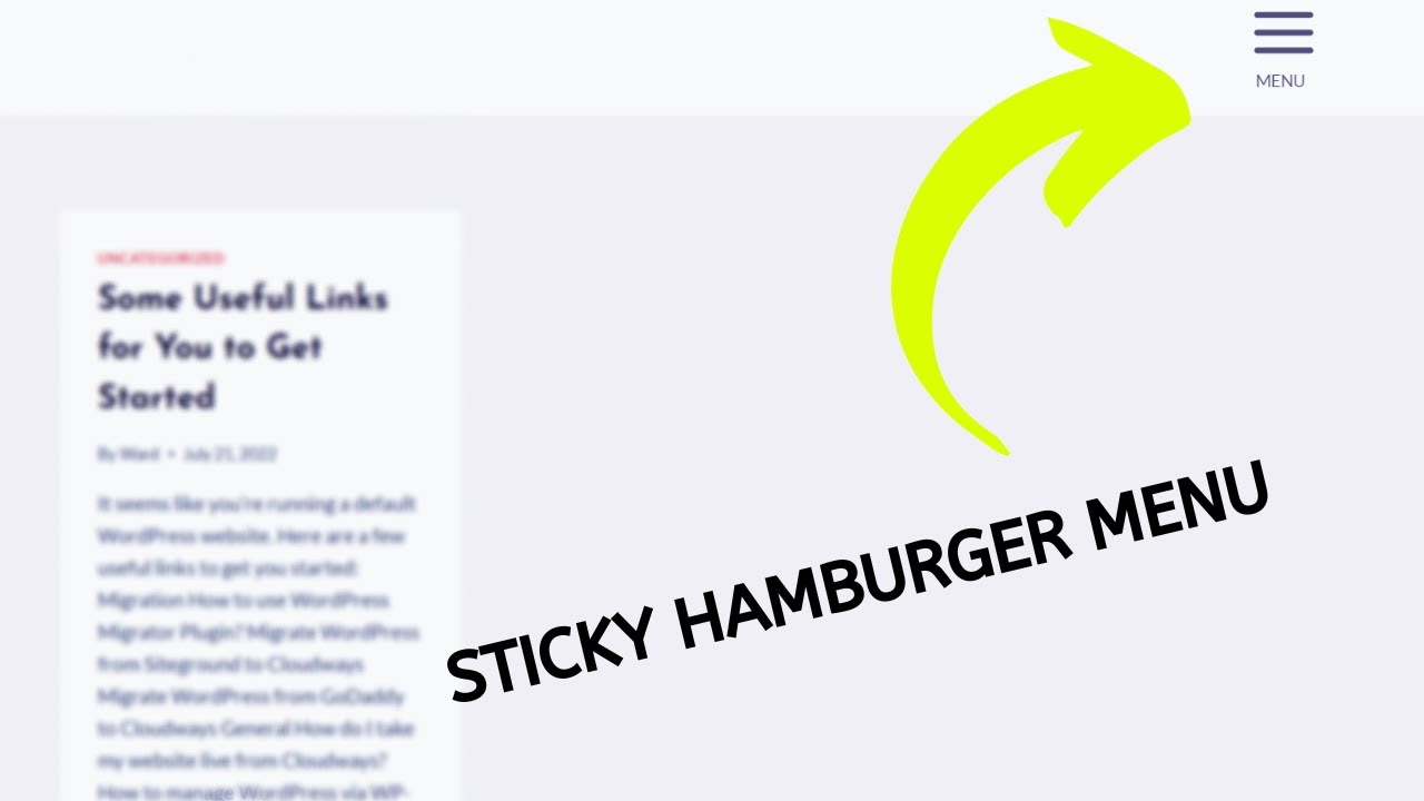How to make a STICKY HAMBURGER MENU using the Kadence theme - YouTube