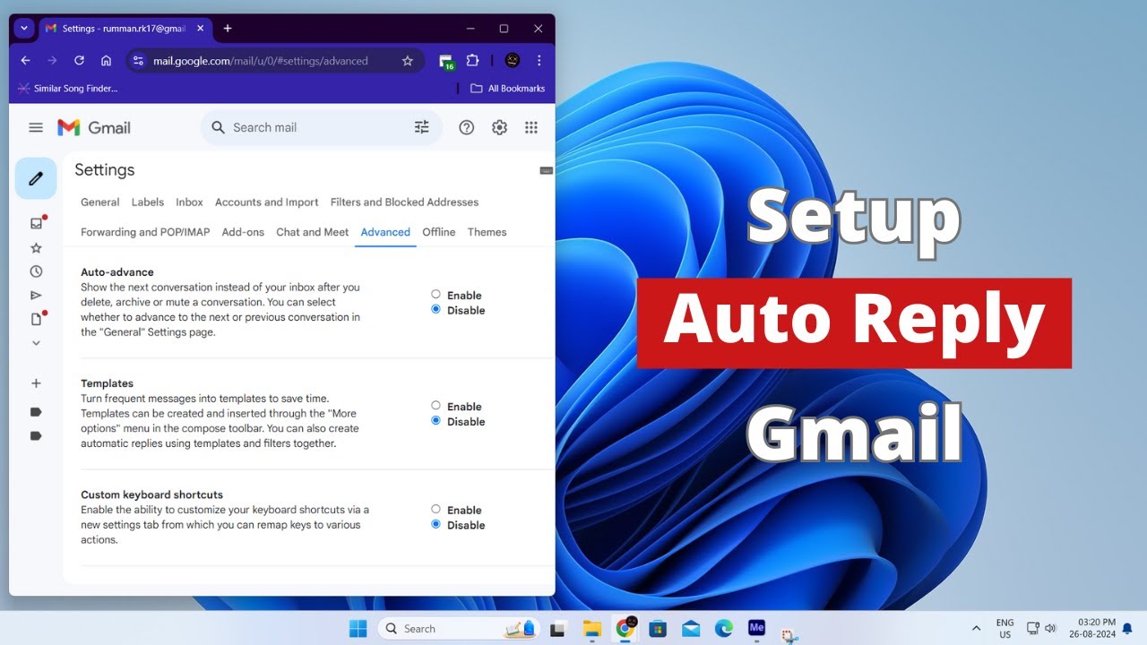 How to Set Up Auto Reply on Gmail - YouTube