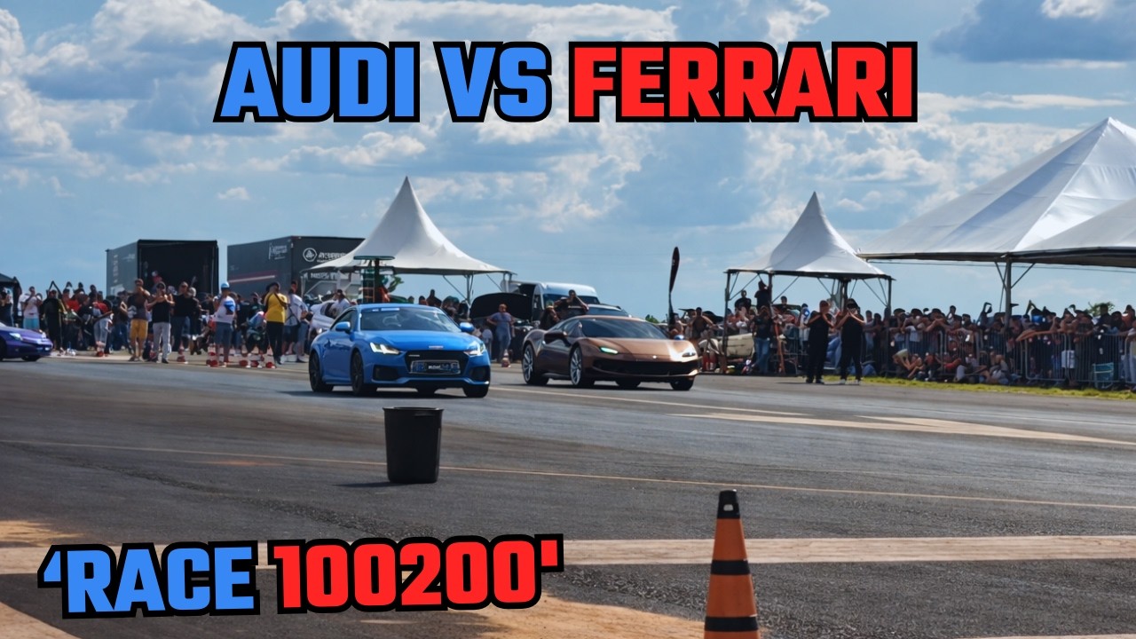 FERRARI 296 GTB vs AUDI TT RS (RACE 100/200) PEGA SINISTRO! 🚀🚀 - YouTube