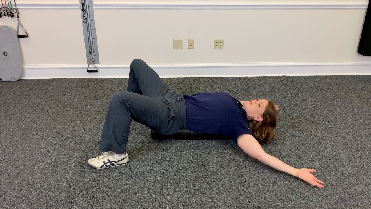 Easy Shoulder Stretch on Foam Roller with Clear Lake Chiropractor - YouTube