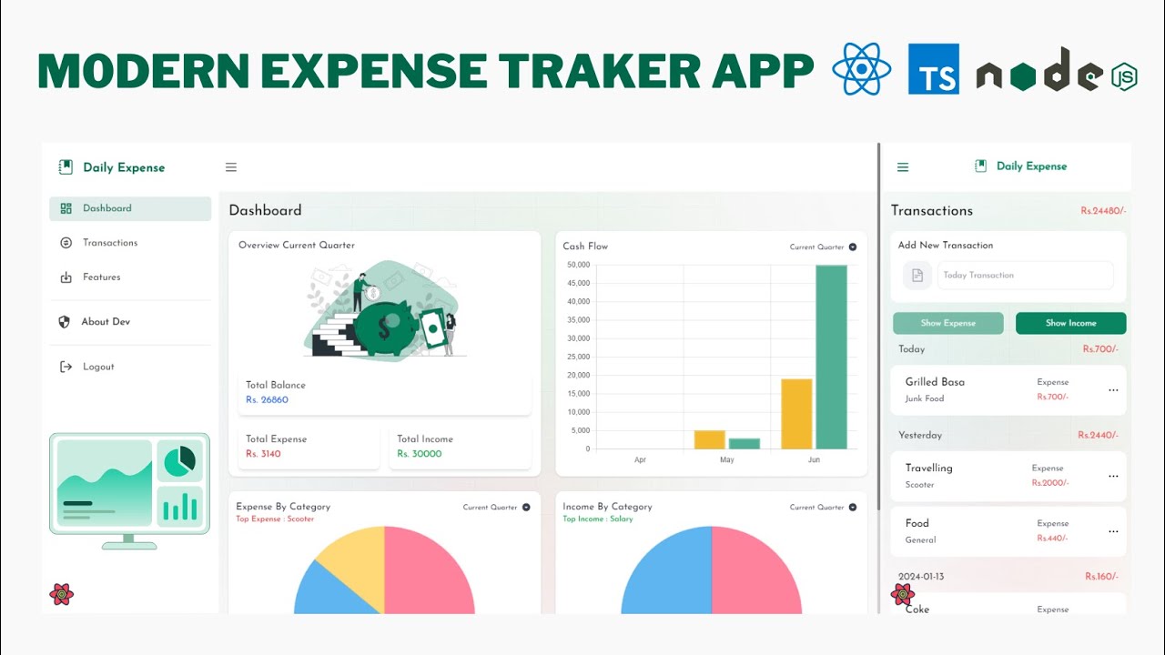 Modern Expense Tracker App Built With React Typescript And Nodejs 2406