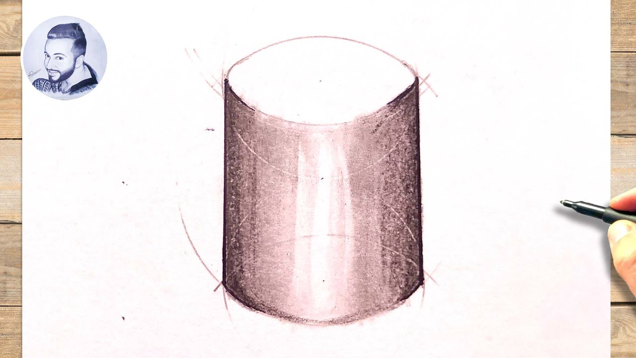 Comment dessiner un cylindre en 3d - YouTube