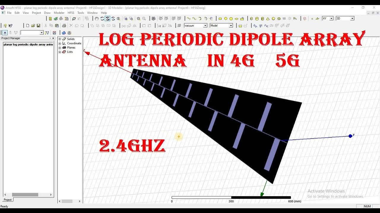 log periodic dipole LPDA array antenna in 4G AND 5G in cst - YouTube