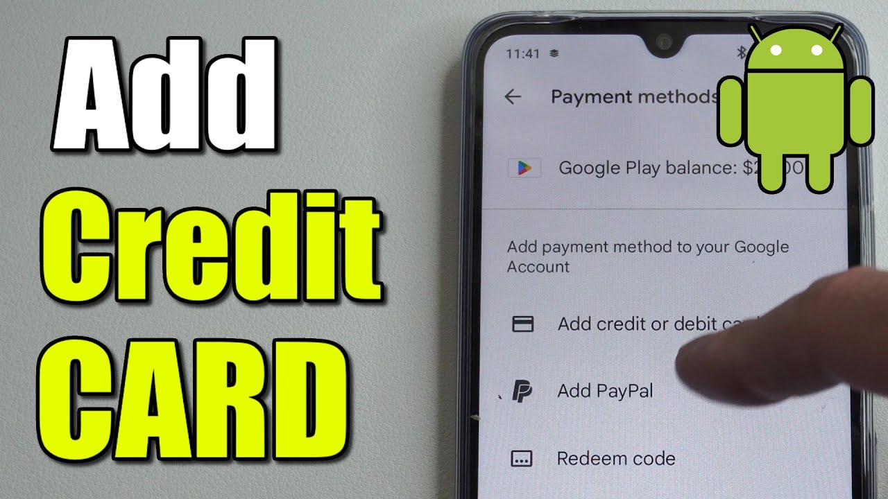 How to add a Credit Card to your Google Play Account on Android Phone ...