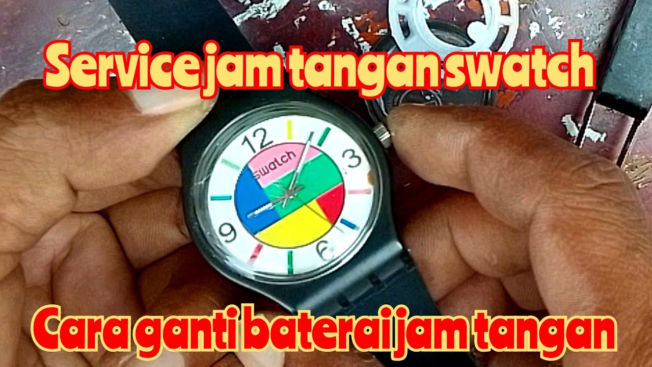 service jam tangan swatch. cara ganti baterai jam. - YouTube
