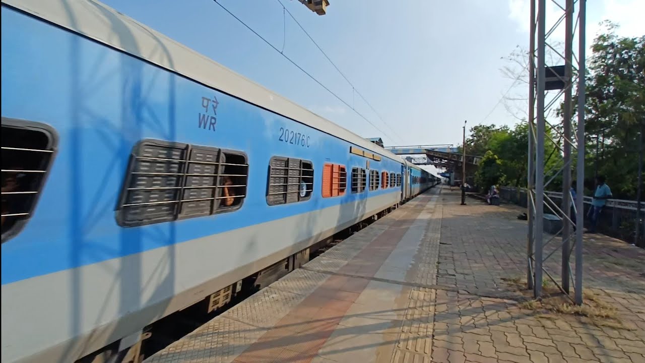 Blue Train Under Bright Blue Sky Perfect Matching | Karnavati Express ...