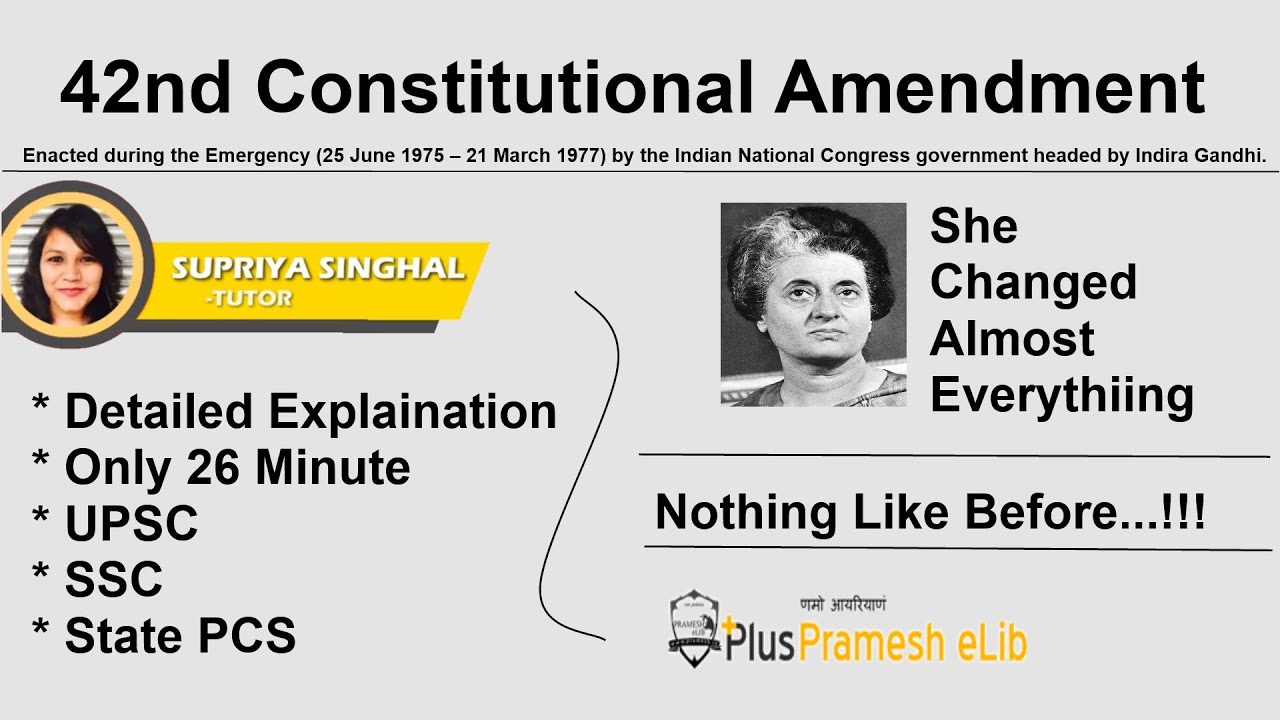 E 9 42nd Amendment Of Indian Constitution 1976 Mini Constitution