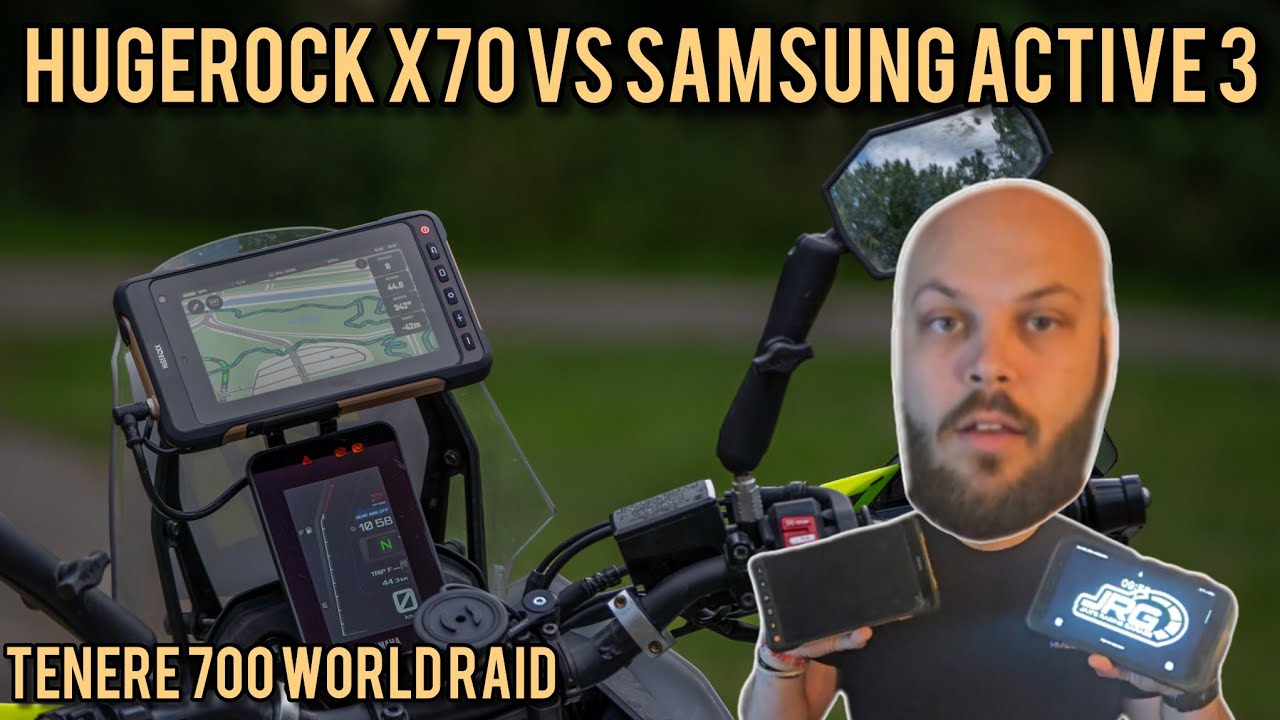 HUGEROCK X70 vs SAMSUNG ACTIVE 3 on my TENERE WORLD RAID // Brightest ...