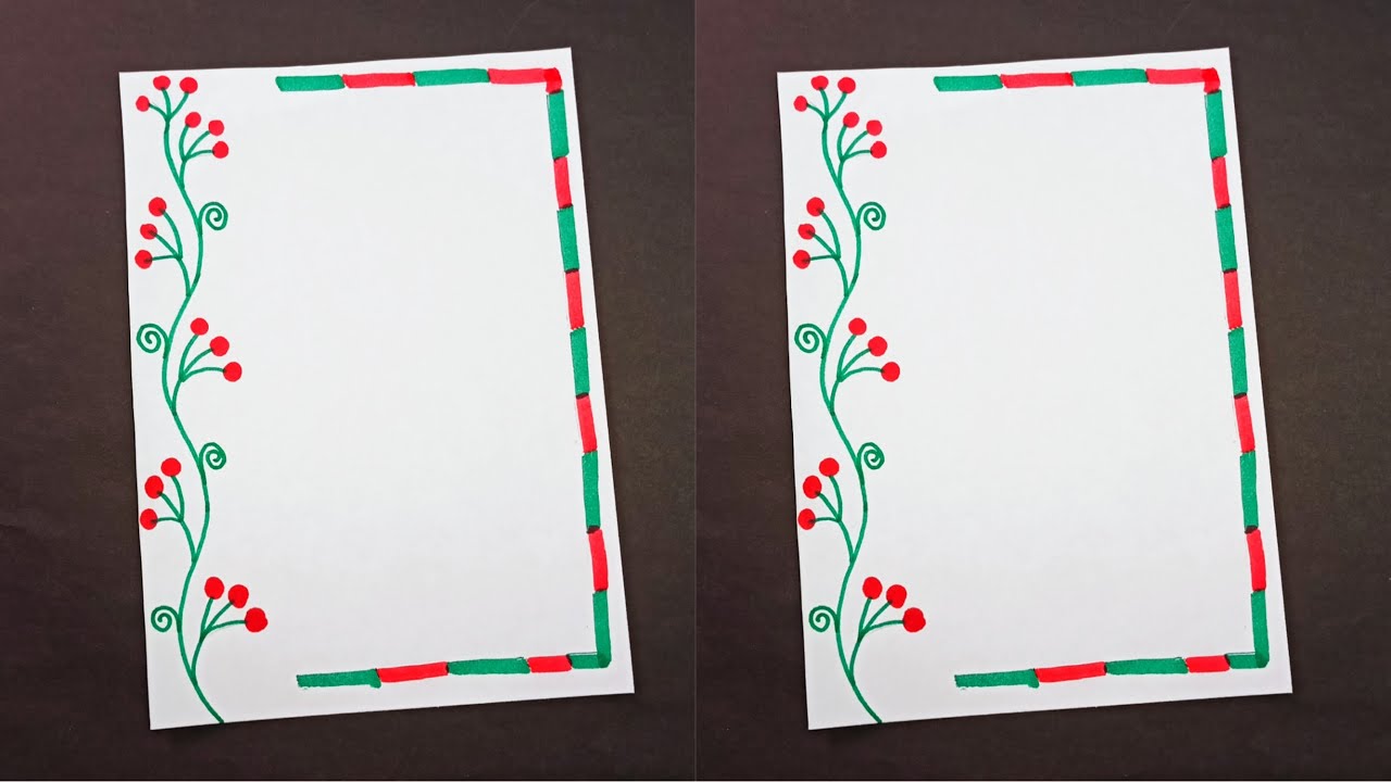 New red and green border design for copy | Front page decoration for ...