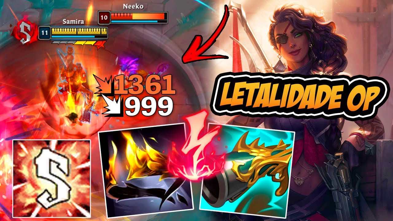SAMIRA BUILD FULL LETALIDADE TEM UM DOS MAIORES DANOS DO JOGO EM UM ...