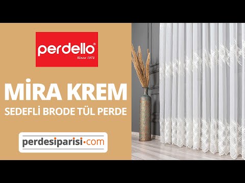 2021 Mira Krem Brode Tül Perde Videosu - PerdeSiparisi.com