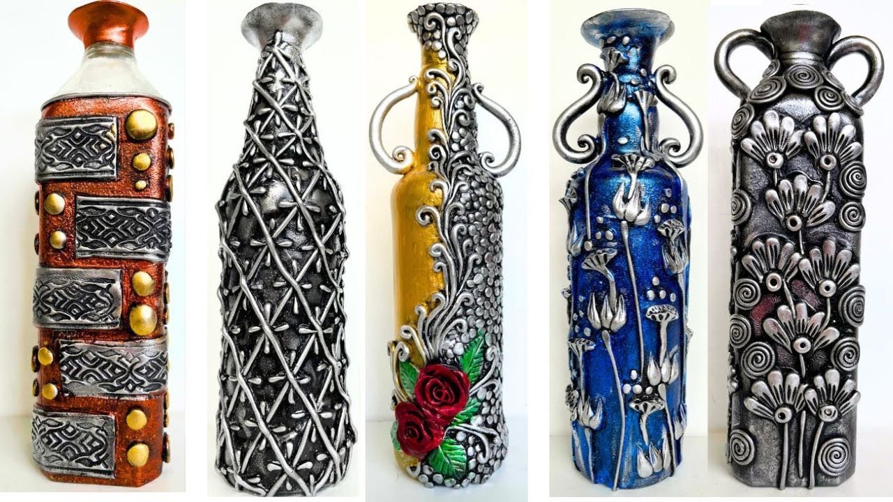 5 Bottle Craft Ideas - YouTube