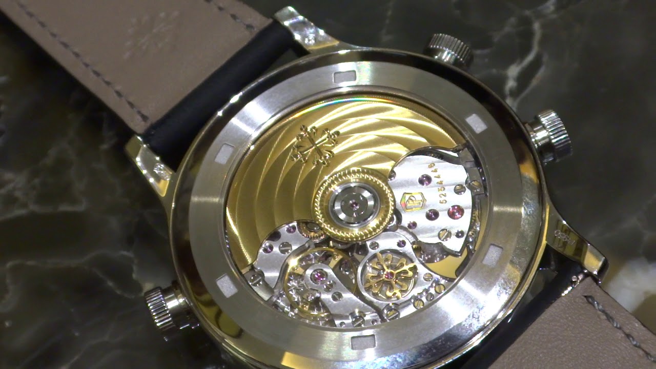 Patek Philippe 5520P-001 Alarm Travel Time, Single hammer sound - YouTube
