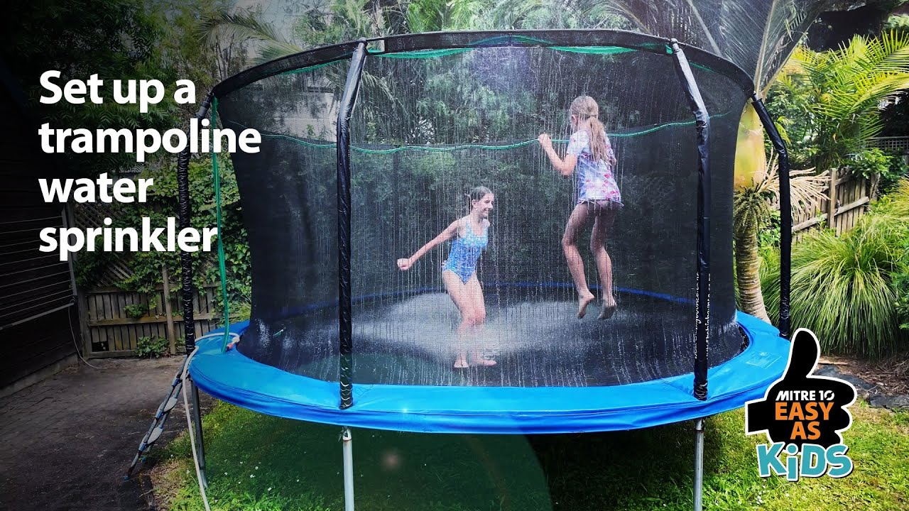 How to set up a trampoline water sprinkler | Mitre 10 Easy As Kids DIY ...